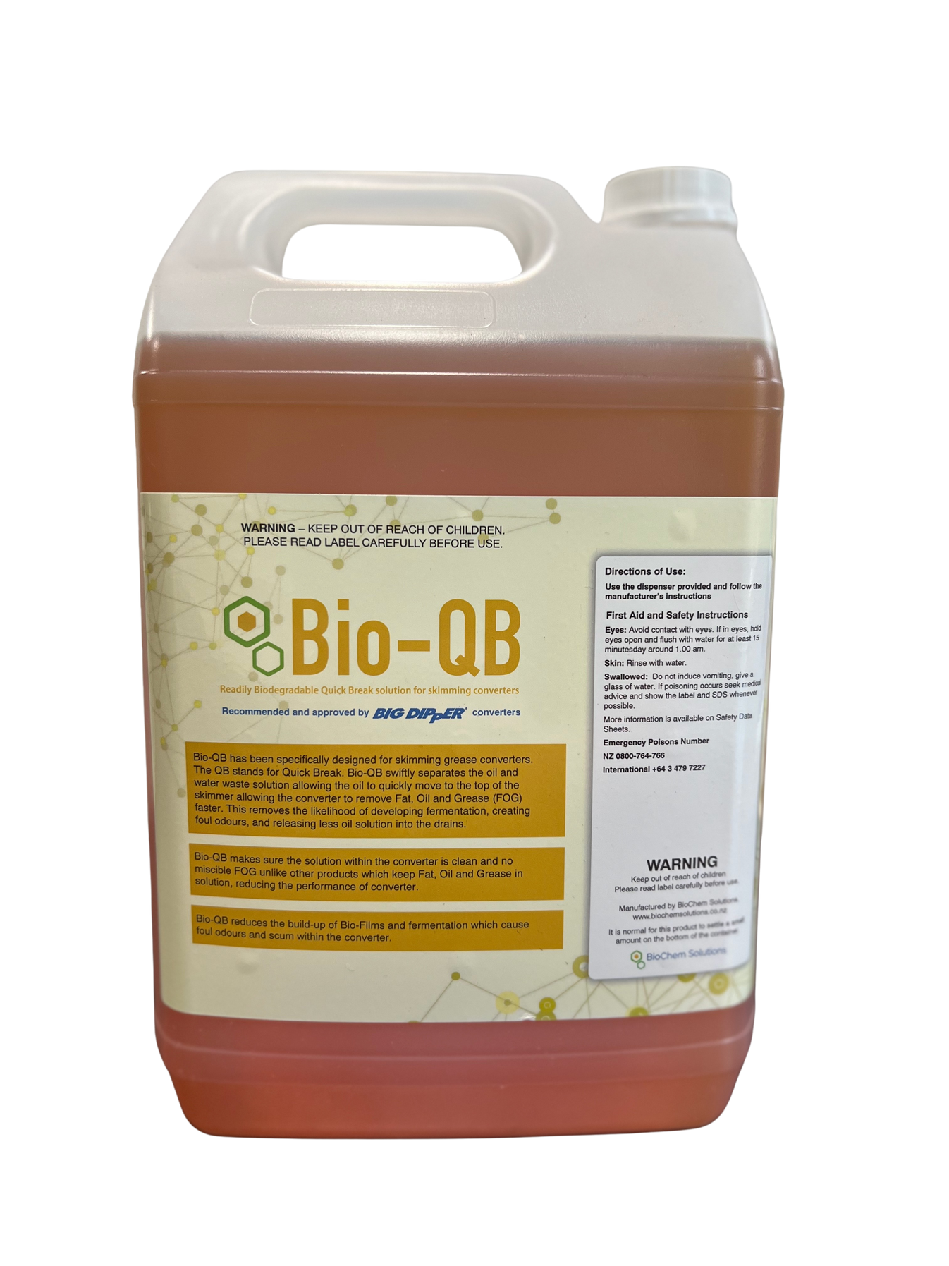 Bio Quick Break Cleaner (QB) 5L for skimming grease traps – Clenz